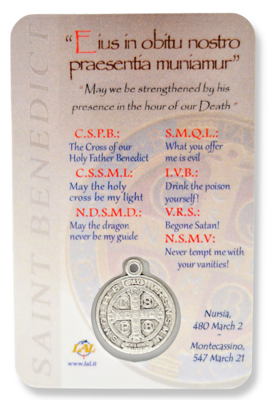 Buy St Benedict Prayer Card with Medal | Gifts Catholic