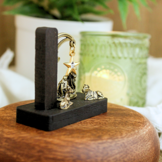 Buy Wood Nativity Scene with Gold Star - 2 x 2" | Gifts Catholic