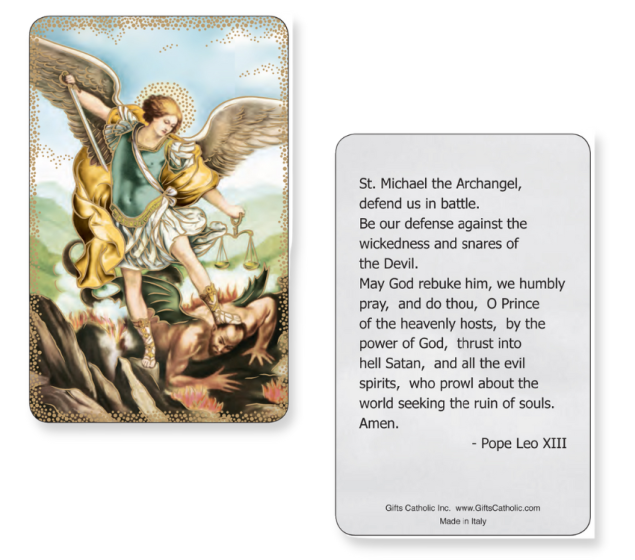 Buy St Michael the Archangel Laminated Prayer Card | Gifts Catholic