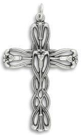 Buy Curved Ornate Lilies Cross, 2in | Gifts Catholic