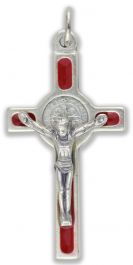 Buy St Benedict Crucifix with Red Enamel, 1.6in | Gifts Catholic