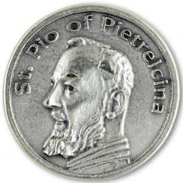 Buy Silver Plated Padre Pio Pocket Token | Gifts Catholic